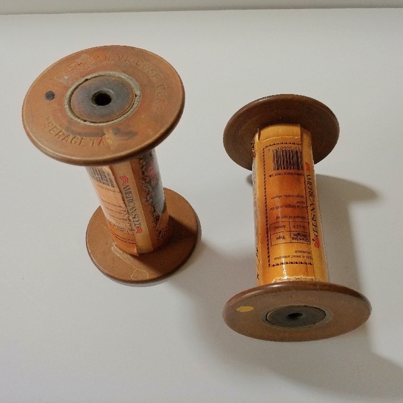 American Viscose Corp. | Accents | Vintage Wooden Spools With Seed ...